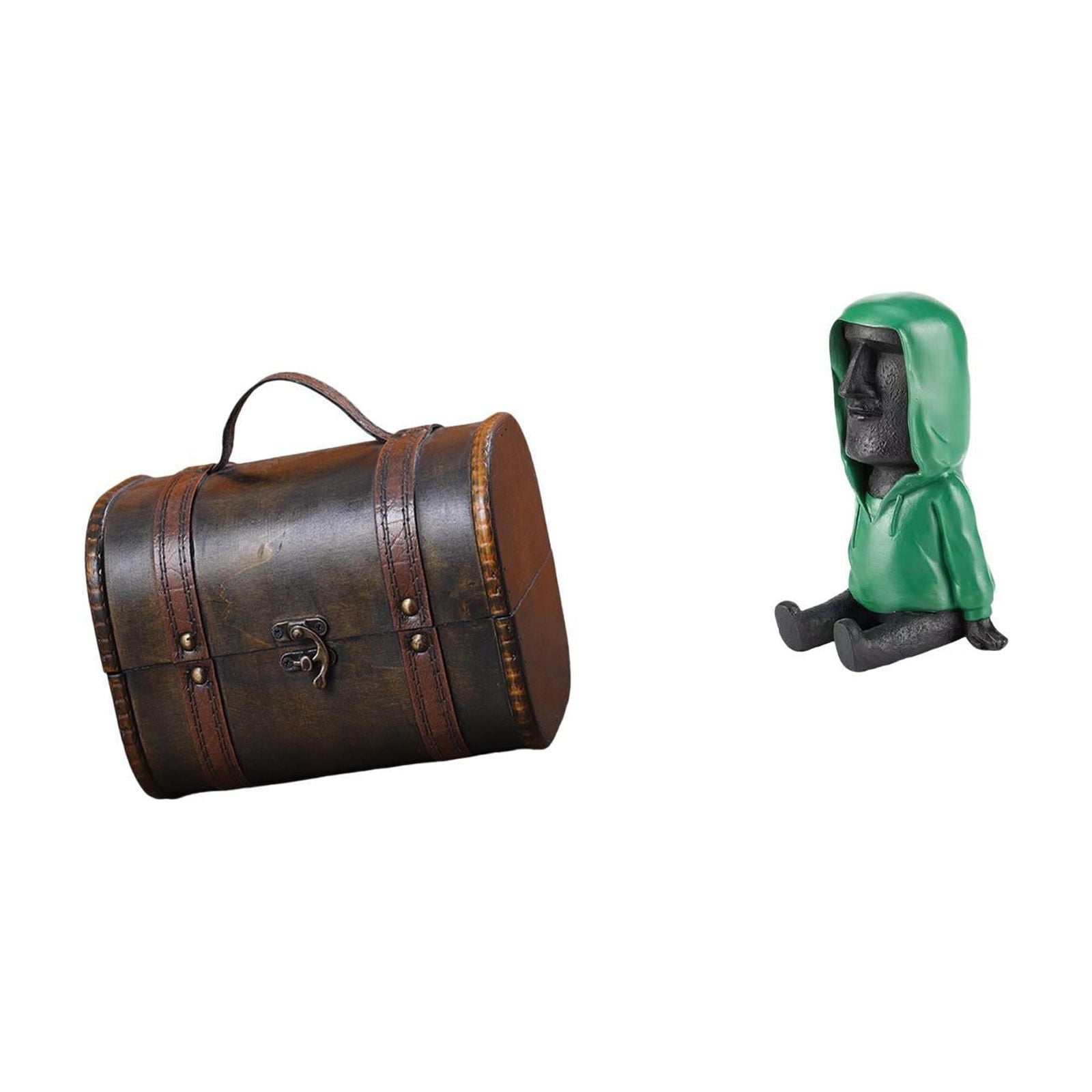 FVDPWYE Vintage Wooden Jewelry Box Organizer with Easter Island Head ...