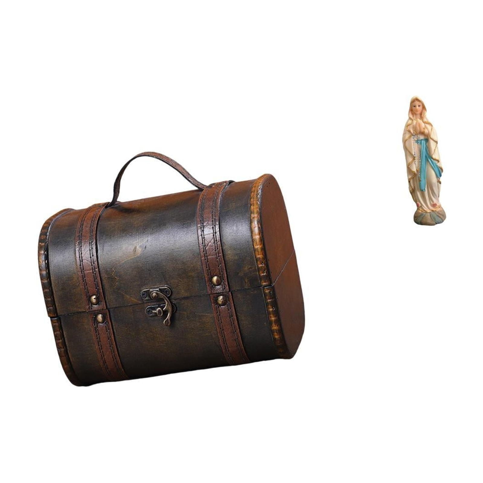 FVDPWYE Vintage Wooden Jewelry Box Organizer Treasure Chest with Virgin ...