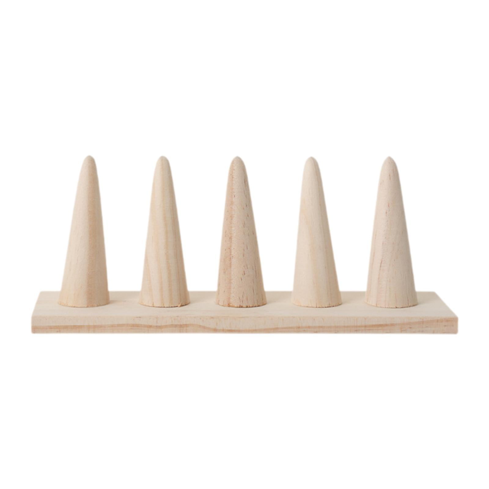FVDPWYE Wood Ring Display Holder Finger Ring Stand Multifunction ...