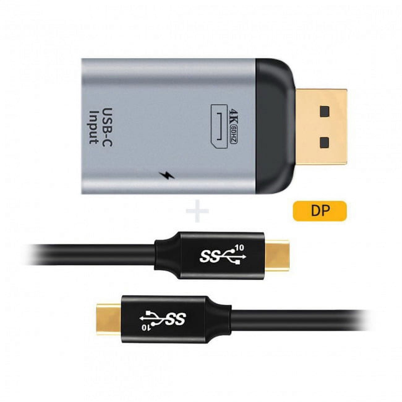 FVH 100W 10Gbps Cable USB-C Type C Female Source to Displayport DP Sink ...