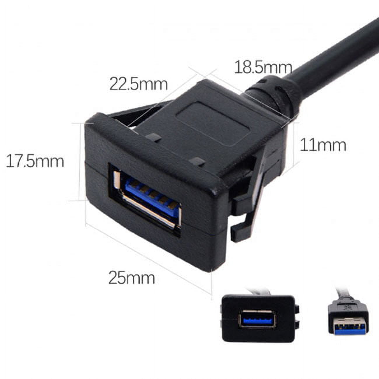 FVH 1m Waterproof Single USB 3.0 Extension Latch Mount Car AUX Cable ...