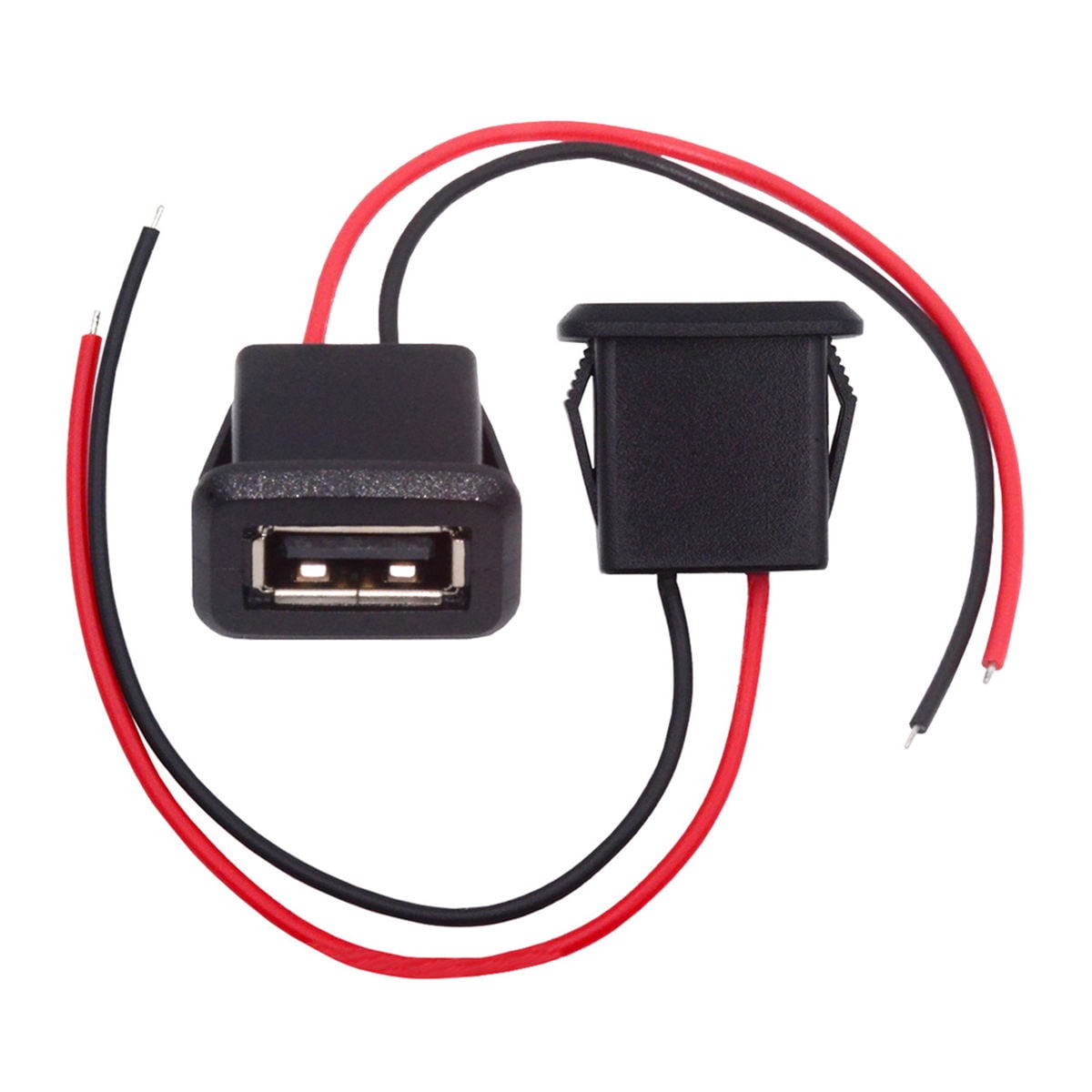 FVH 2pcs/set DIY OEM Type A Female Socket to 2Pin Open Cable Latch ...