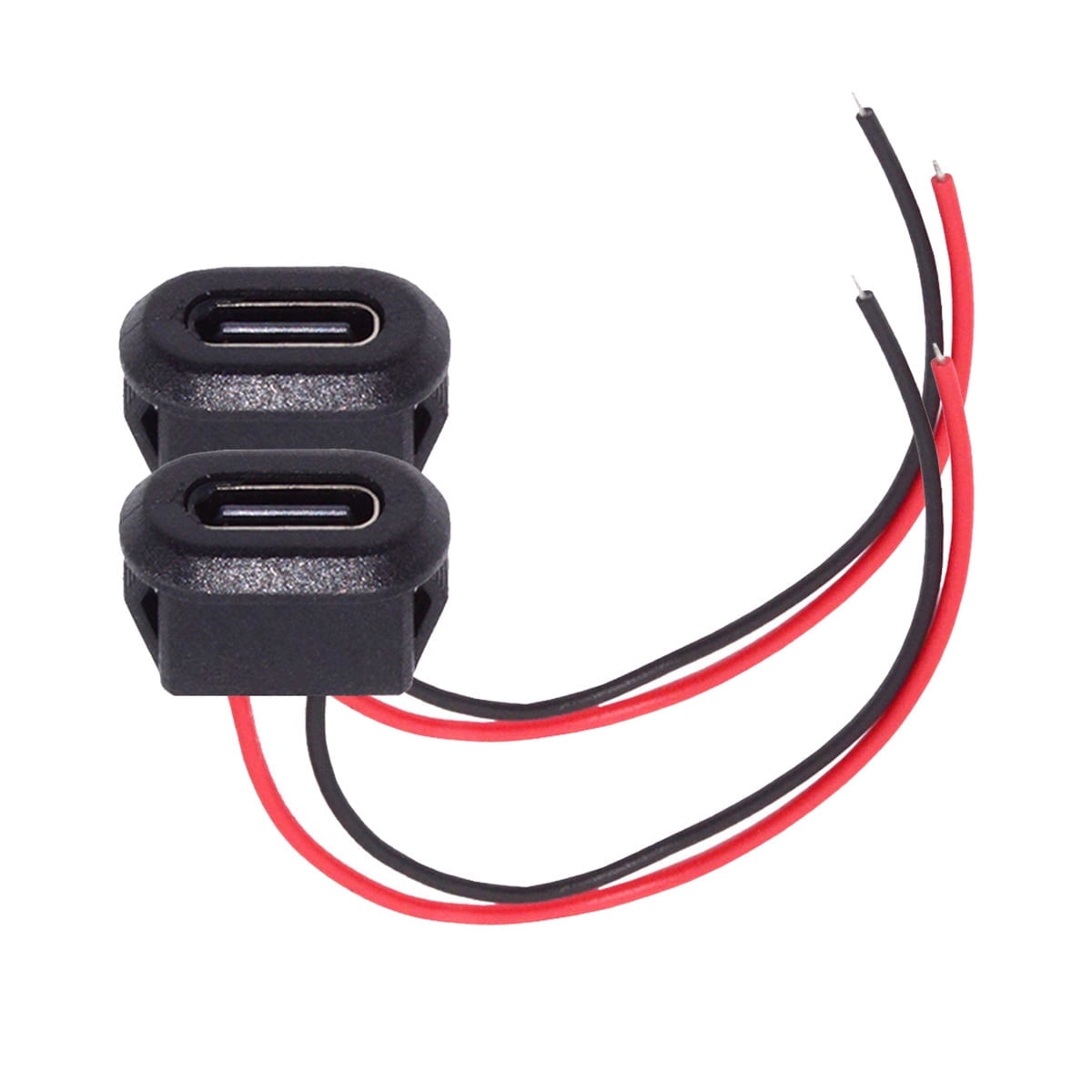 FVH 2pcs/set DIY OEM Type-C USB-C Female Socket to 2Pin Open Cable ...