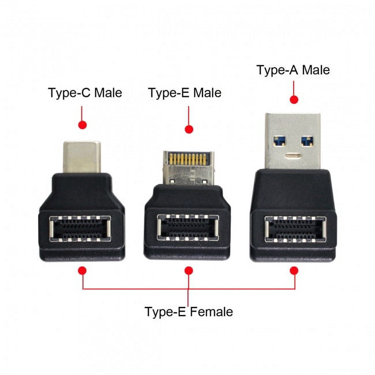 FVH 3pcs USB 3.1 Front Panel Header Female Type-E to Male Type-A Type-C ...