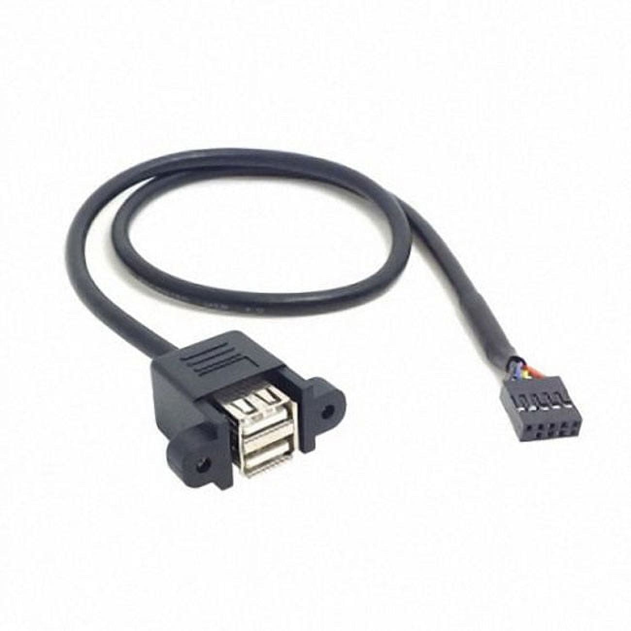 FVH 50cm Stackable Dual USB 2.0 A Type Female to Motherboard 9 Pin ...
