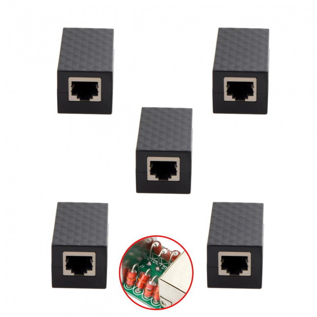 FVH 5pcs/lot Lightning Protection RJ45 UTP STP CAT6 CAT5e Female to ...