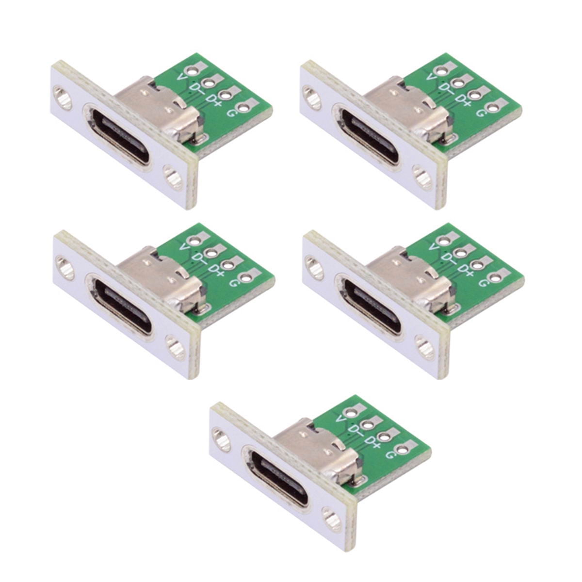 FVH 5pcs/set DIY OEM Type C Female Socket Connector Panel Mount Type ...