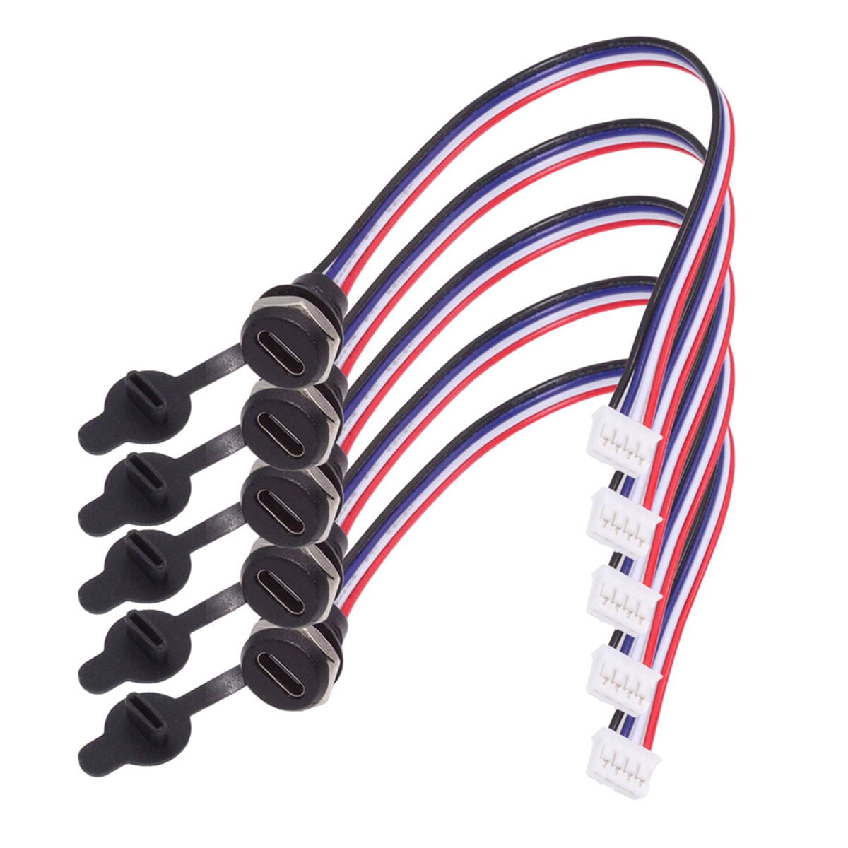 FVH 5pcs/set DIY OEM Type C Female Socket to 4Pin Header Cable Pitch=2 ...