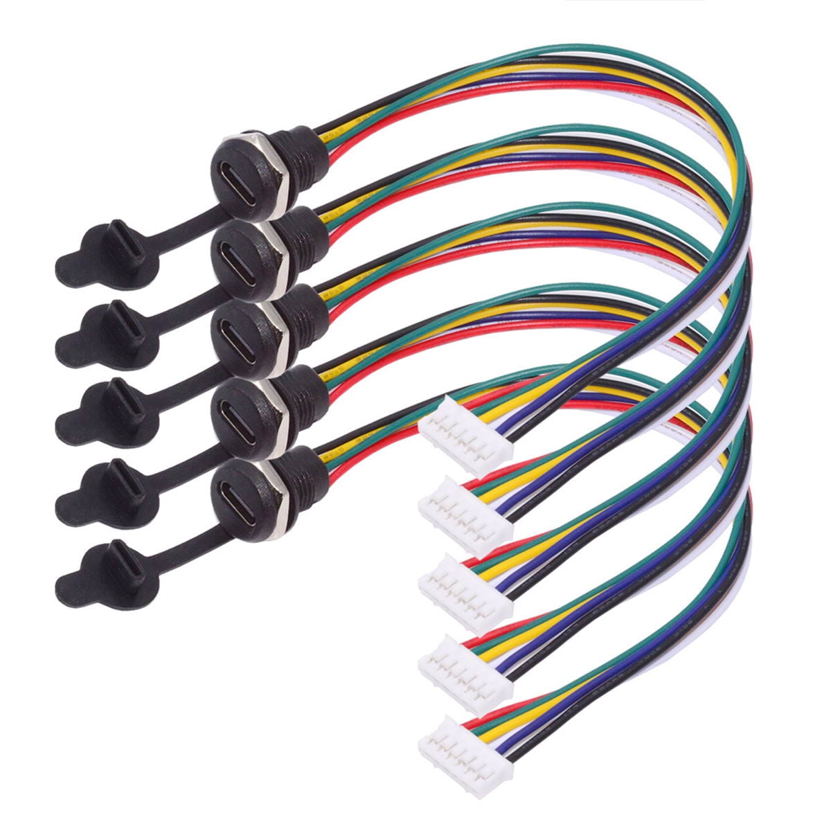 FVH 5pcs/set DIY OEM Type C Female Socket to 6Pin Header Cable Pitch=2 ...