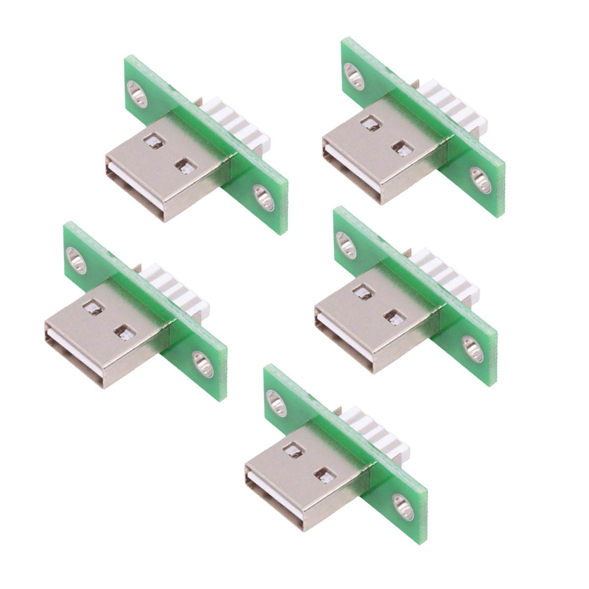 FVH 5pcs/set DIY OEM USB Type-A Male Plug Connector with Panel Mount Solder Type Reversible ...