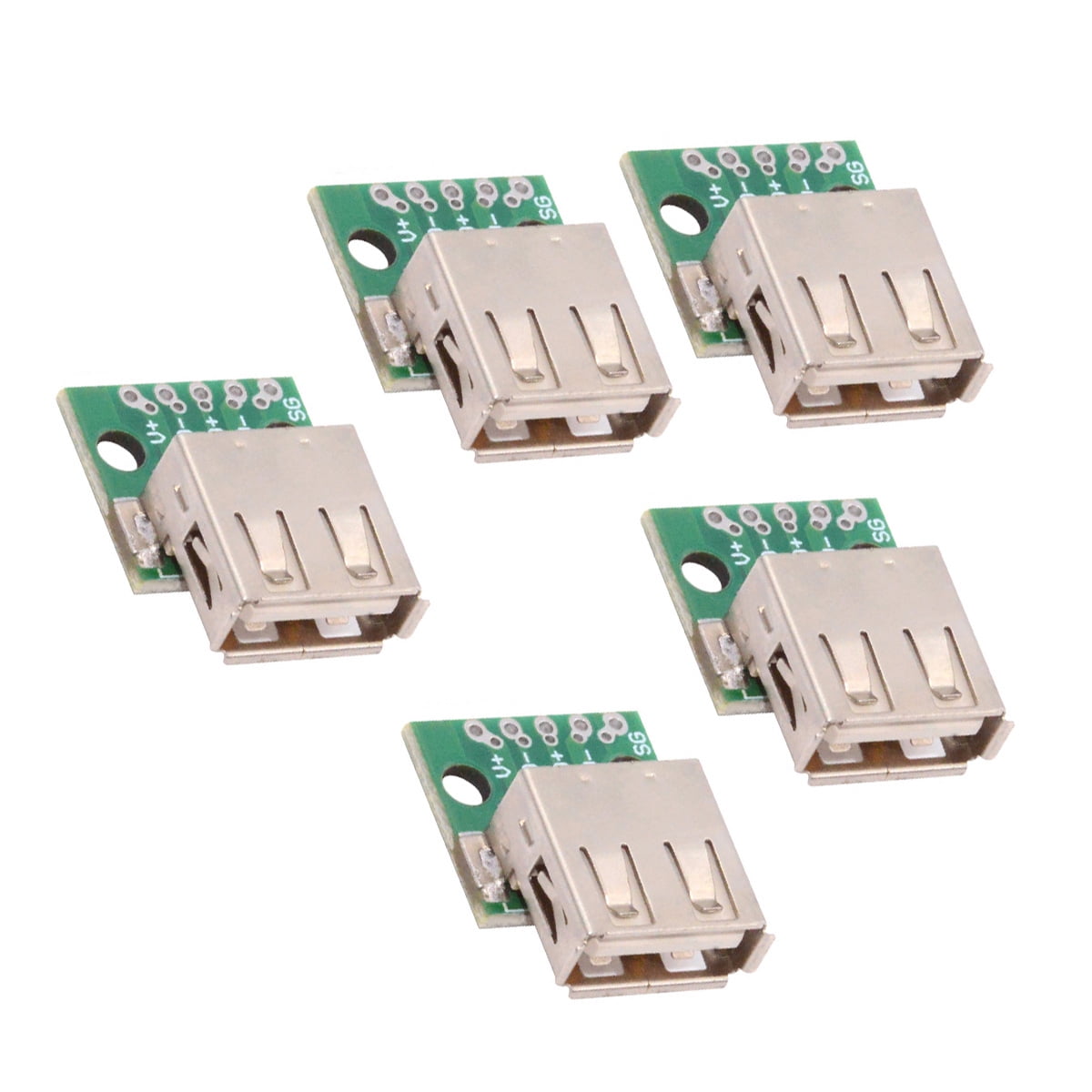FVH 5pcs/set DIY OEM USB2.0 Type-A Female Receptacle Socket Connector ...