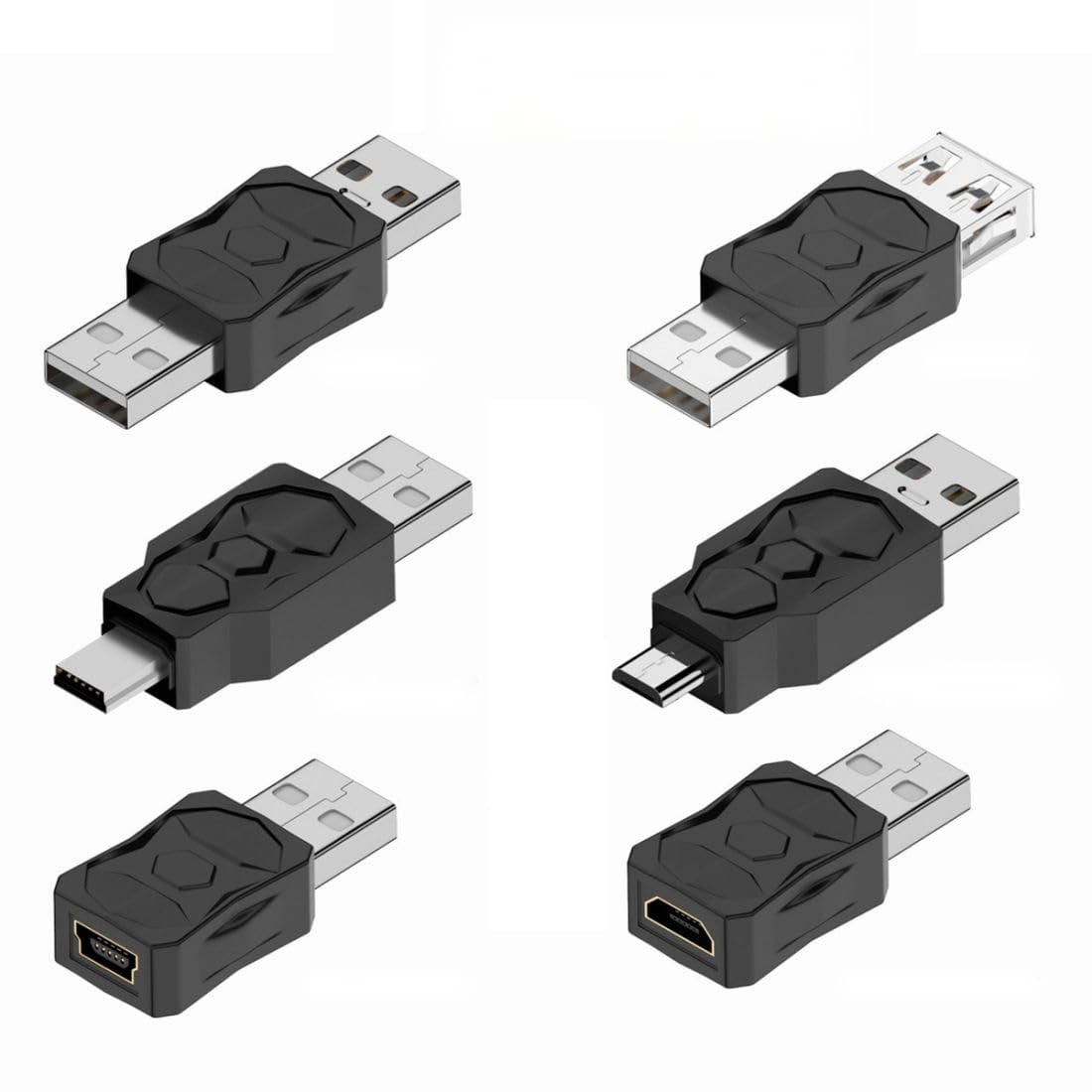 FVH 6pcs/lot Type-A Micro USB 2.0 Mini USB 5Pin Male to Female ...