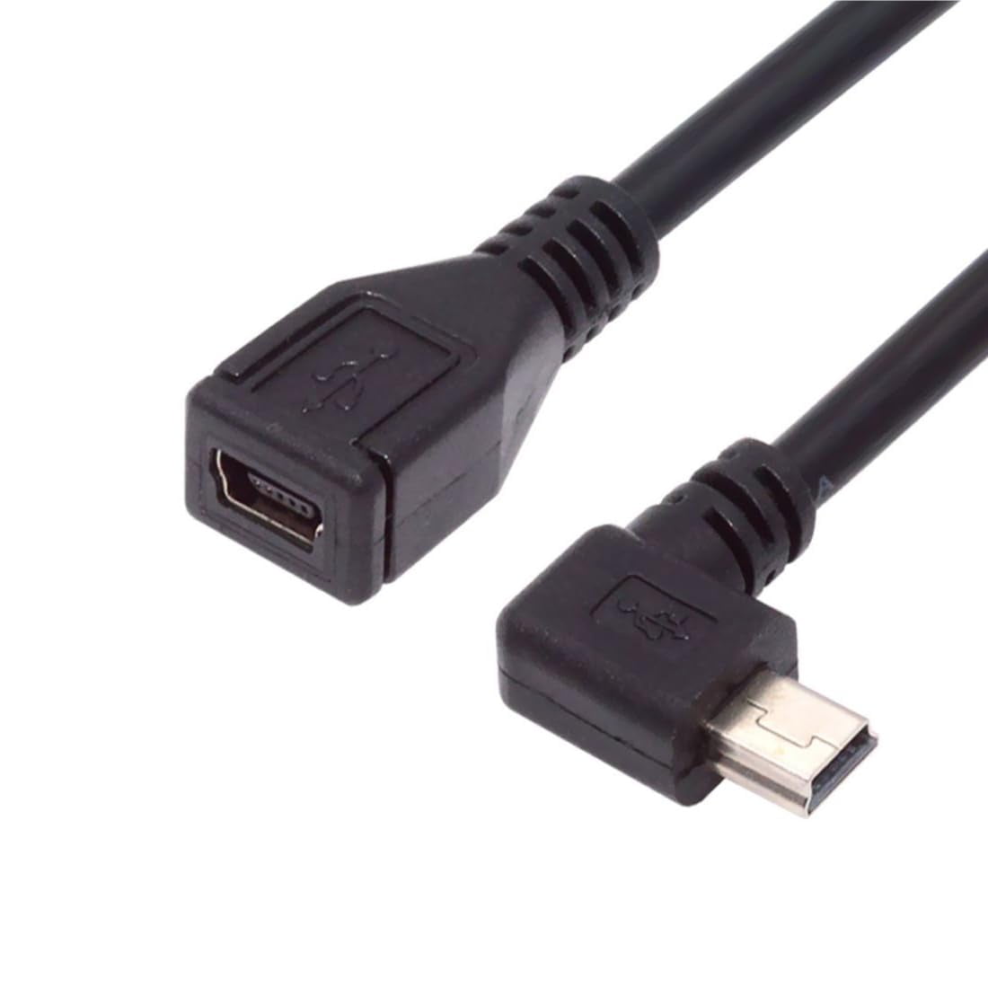 FVH 90 Degree Right Angled Mini USB 5Pin Male to Female Extension Cable ...
