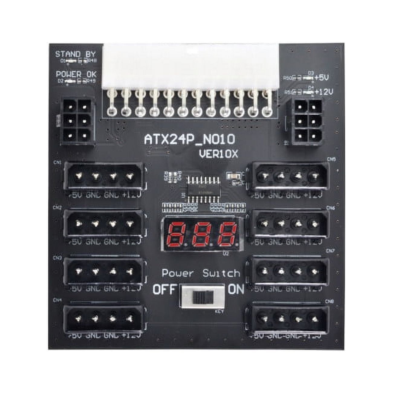 FVH ATX PSU Server Power Board 24Pin to IDE 8x 4Pin +2x 6Pin Power ...