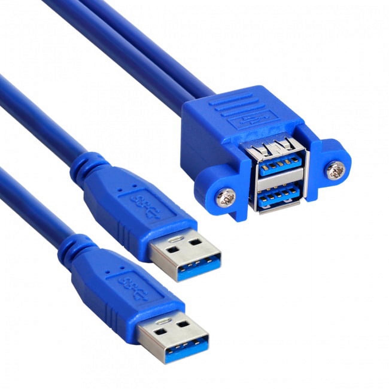 FVH Combo Dual USB 3.0 Male to Stackable Female Extension Cable 50cm ...