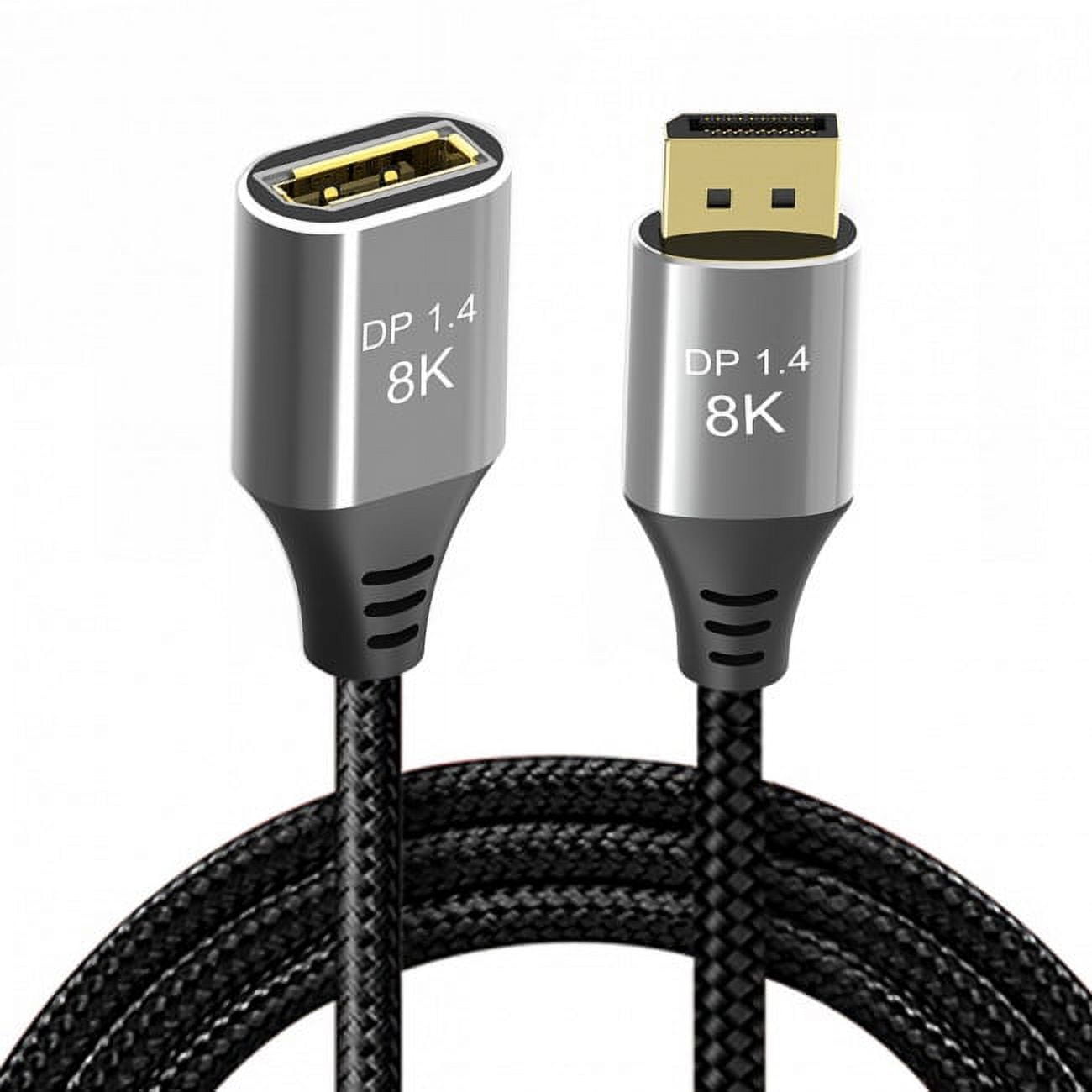 FVH DisplayPort 1.4 8K 60hz Extension Cable Male to Female Ultra-HD UHD ...