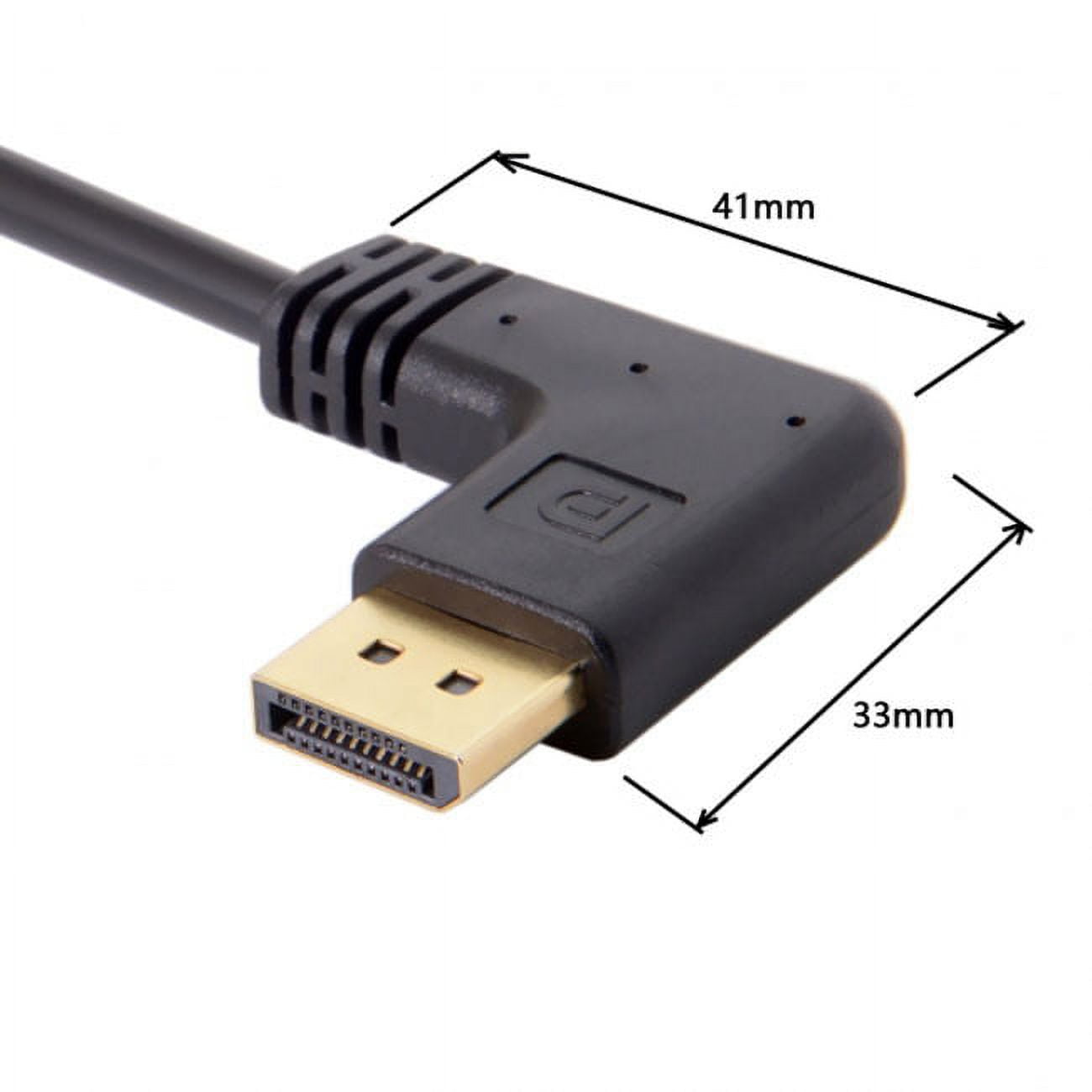 FVH DisplayPort Display Port Male to Female 90 Degree Right Down Angled ...