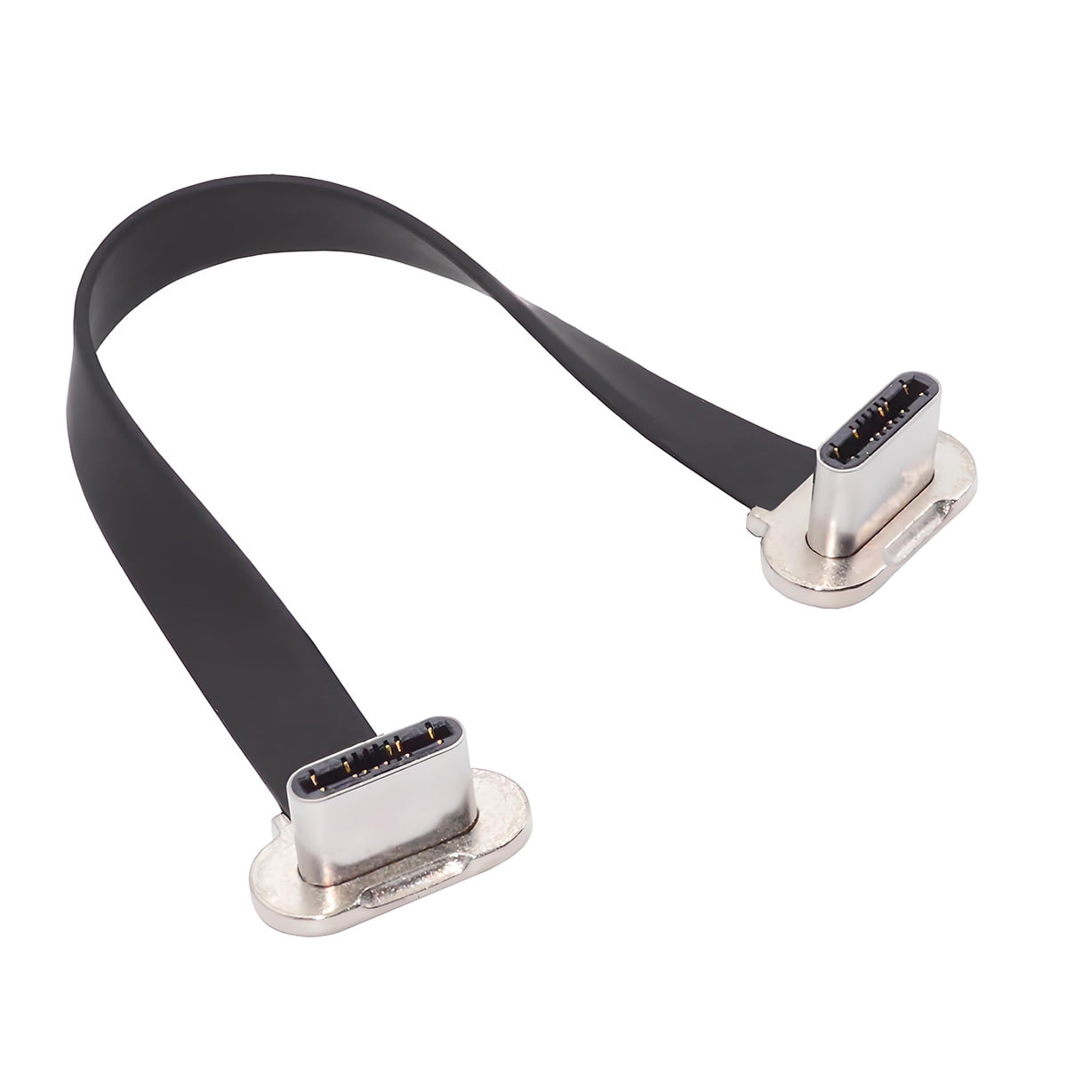 FVH Dual Angled Ultra Slim Flat USB-C Type C to USB-C Power USB2.0 Data ...