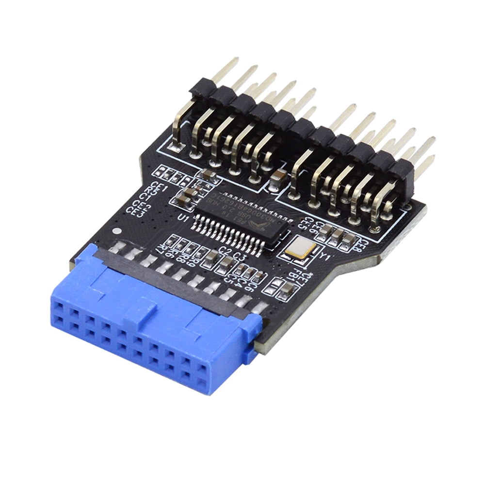 FVH Dual USB 3.0 A Type Female to Motherboard 20/19 Pin Box Header Slot ...