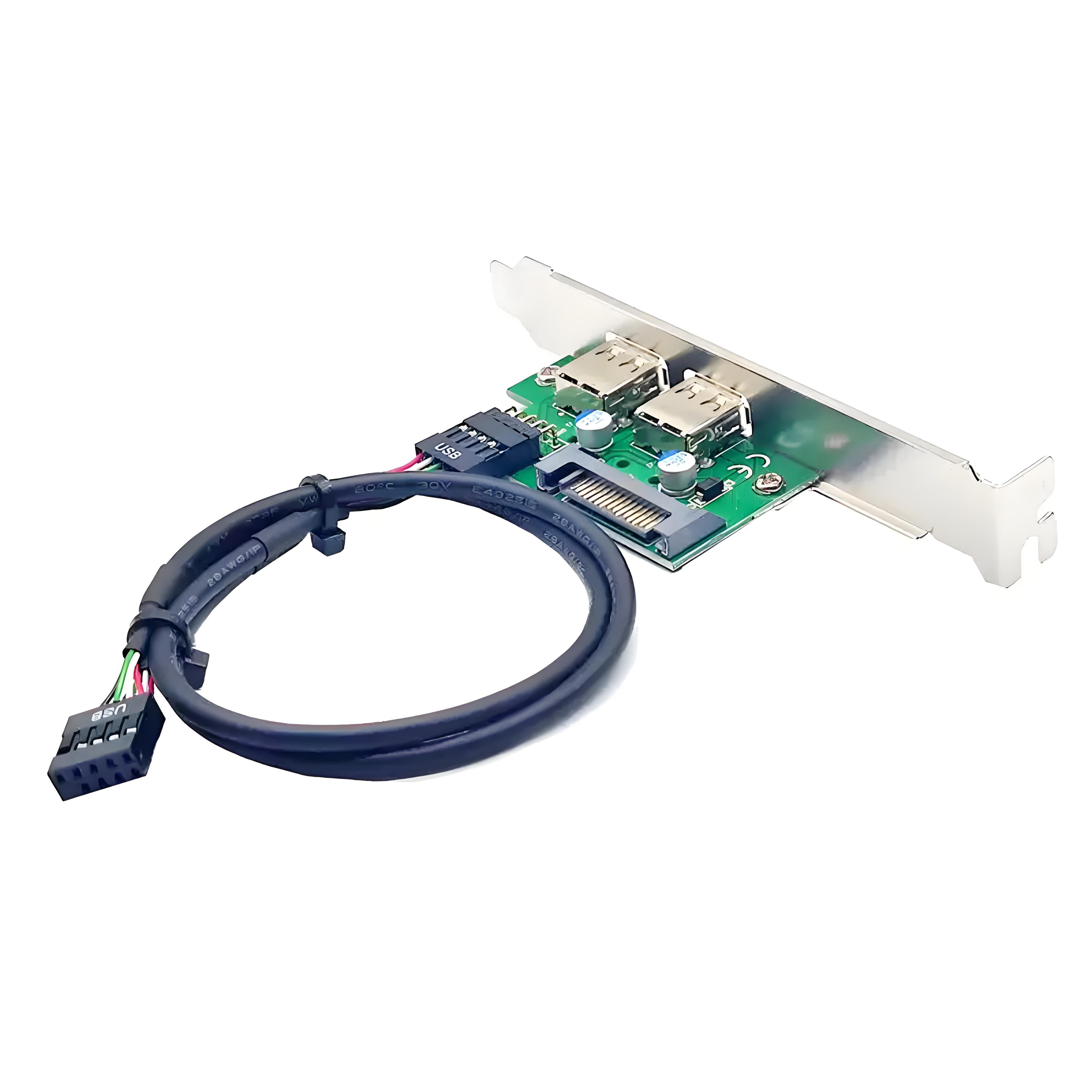 FVH Internal Dual USB2.0 Female Mount Panel to Motherboard 9pin Baffle ...