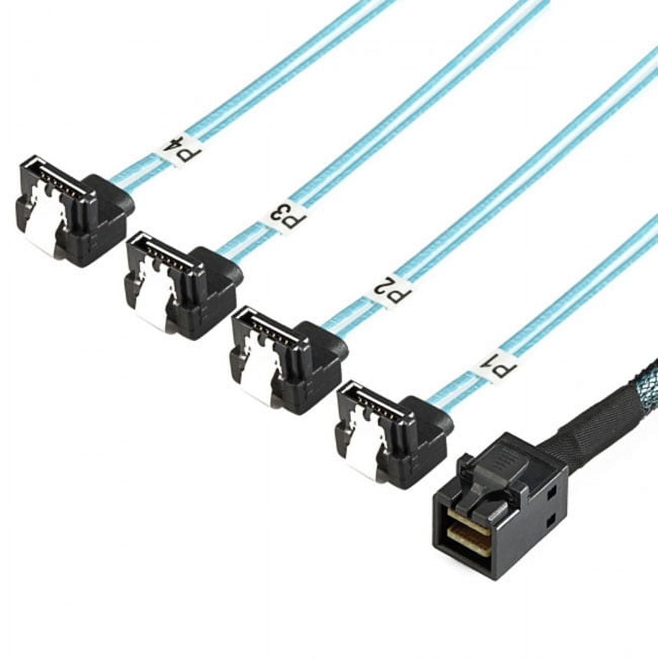 FVH Internal Mini SAS SFF-8643 Host to Angled 4 SATA Target Hard Disk ...