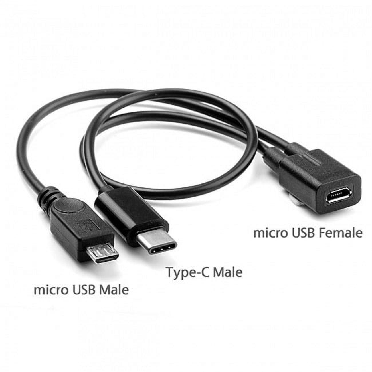 FVH Micro USB Female to USB-C Type C USB 3.1 Micro USB Male Splitter ...