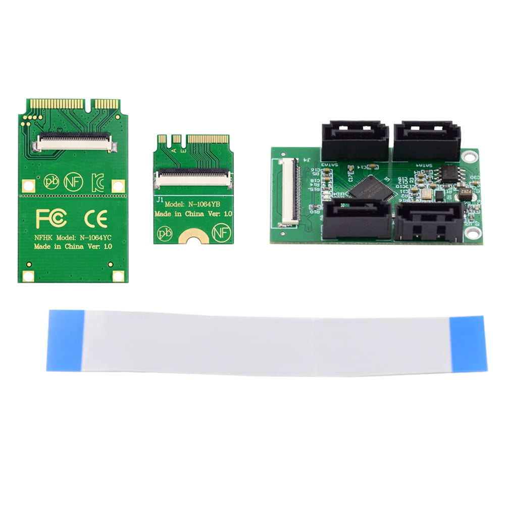 FVH Mini PCI-E PCI Express & NGFF A+E Key to SATA 3.0 Four Ports ...