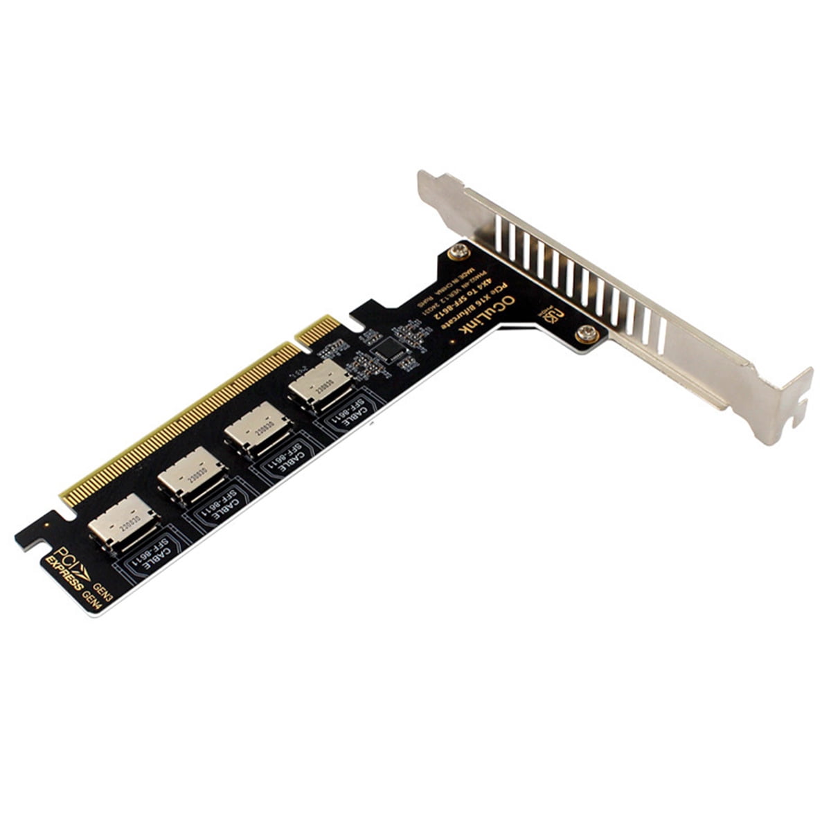 FVH PCI-Express 4.0 PCIE 16x Detachable to Four Oculink SFF-8612 SFF-8611 Internal VROC Raid0 ...