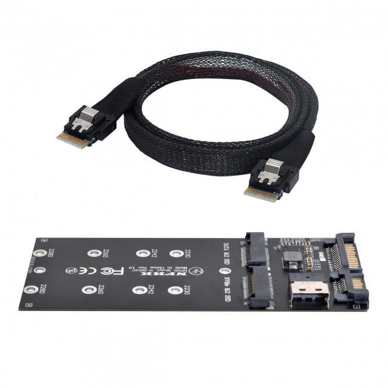 FVH SFF-8654 Cable Card U2 Kit NGFF M-Key to Slimline SAS NVME PCIe SSD SATA Adapter for ...