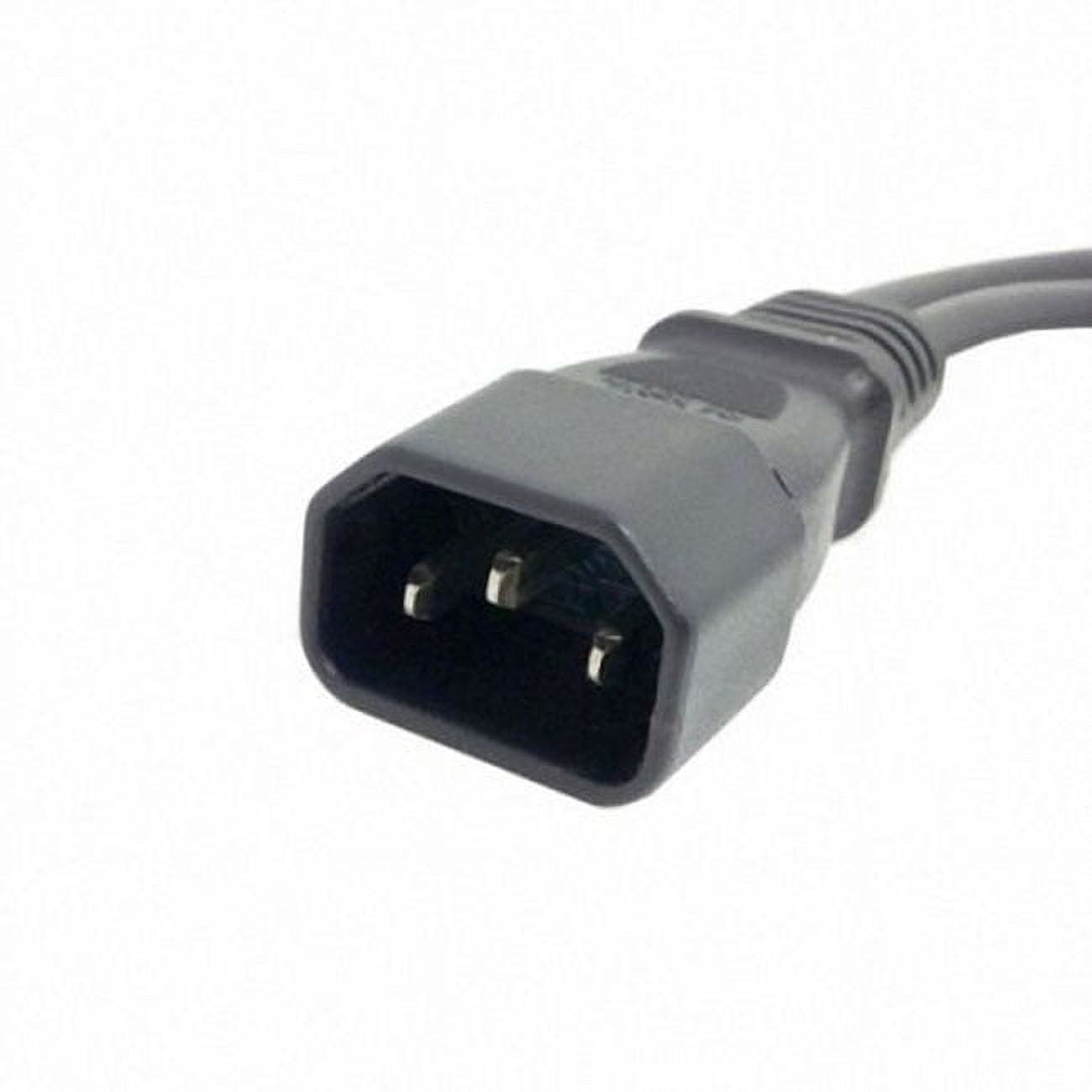 FVH Single C14 to Dual C13 5-13R Short Power Y Type Splitter Adapter ...