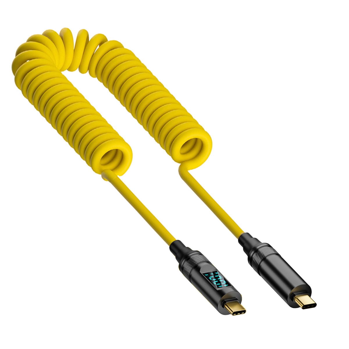 FVH Smart LED Display USB-C USB4 Stretch Coiled Cable 20Gbps 100W 8K ...