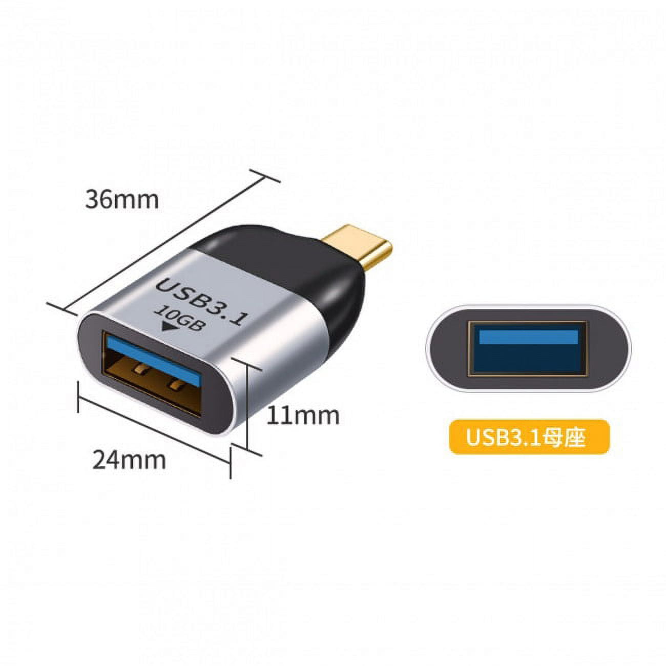 FVH USB 3.1 Type C Male Host to USB3.0 Type A Female OTG Data 10Gbps ...