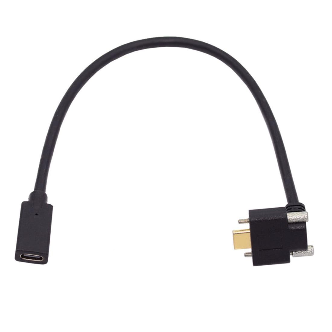 FVH USB-C USB 3.1 Type C Up Angled Male to Female Extension Data Screw ...