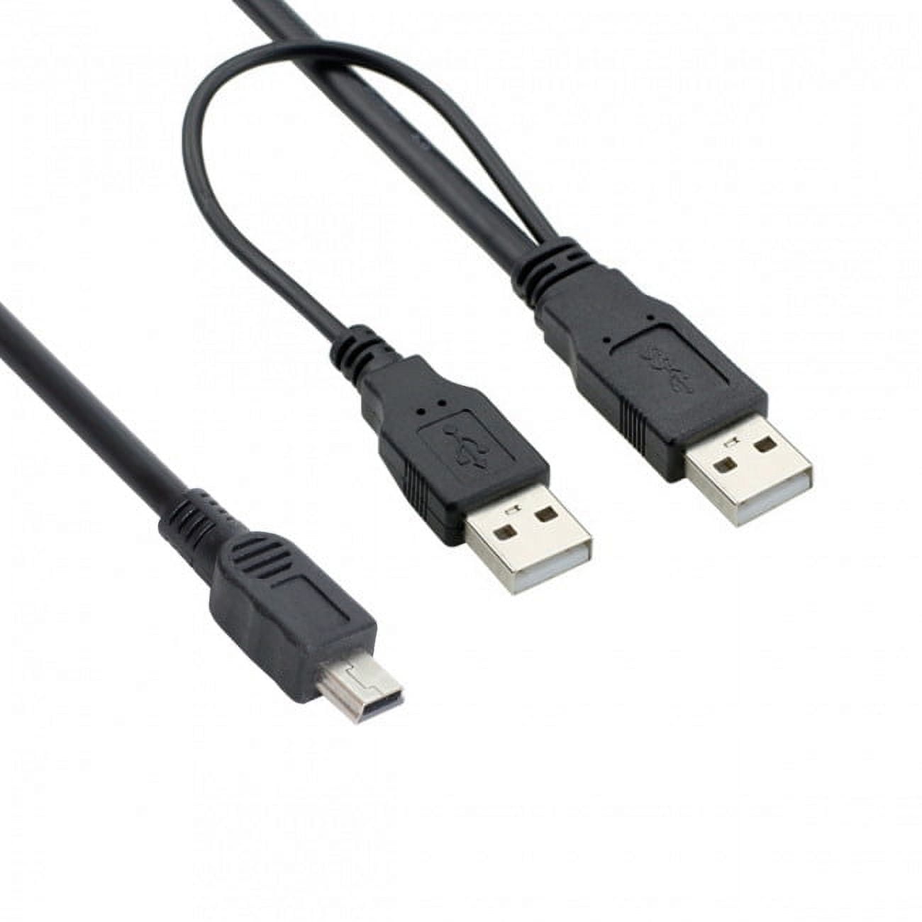 FVH USB2.0 Dual Two A type Male to Mini 5-Pin male Y Cable for Hard ...