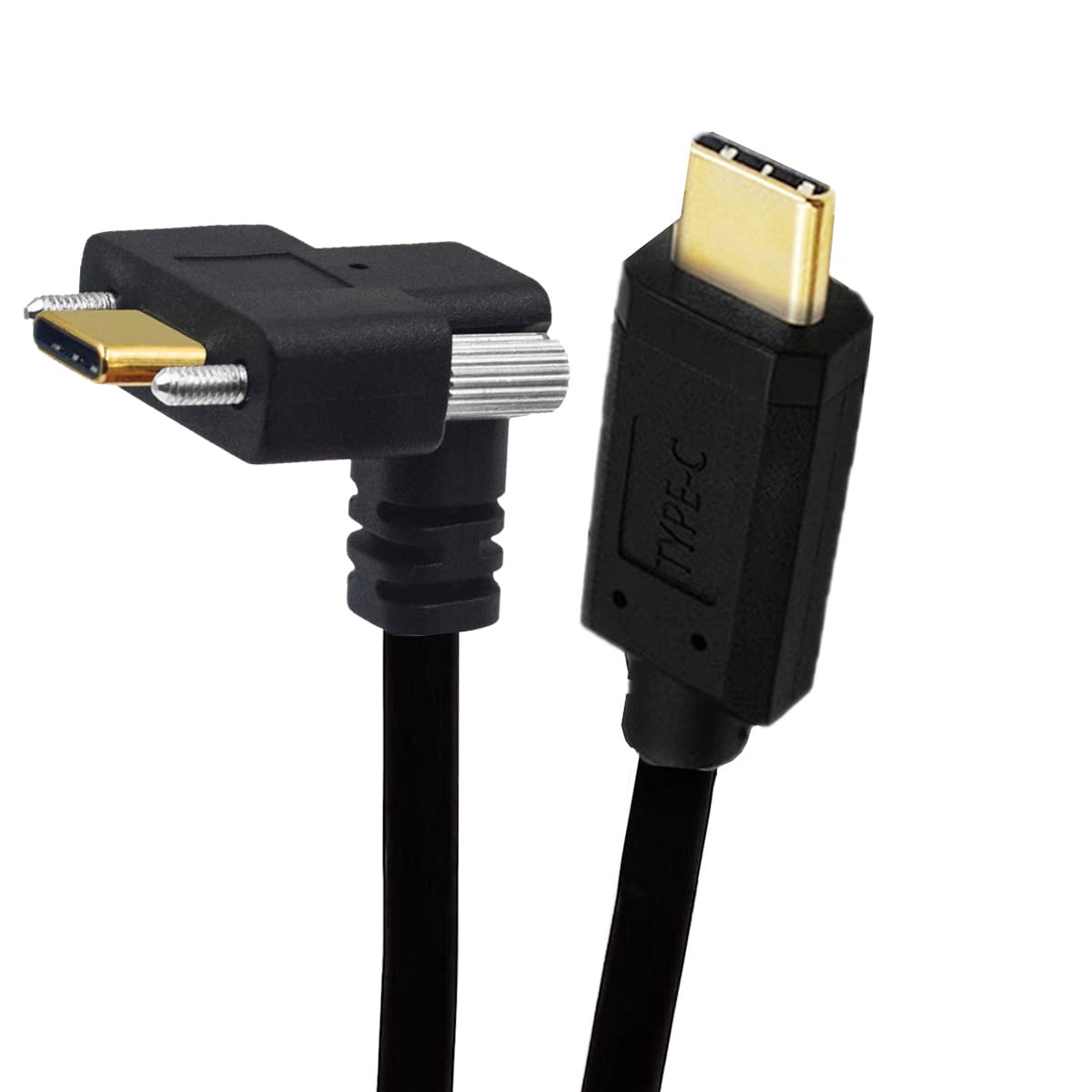 FVH USB3.1 Type-C Male to Dual Thumbscrew Locking USB-C Vertical 90 ...