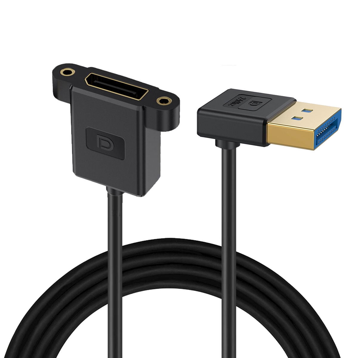 FVH Ultrafine Down Angled DisplayPort 1.4 DP Male to Female Extension ...