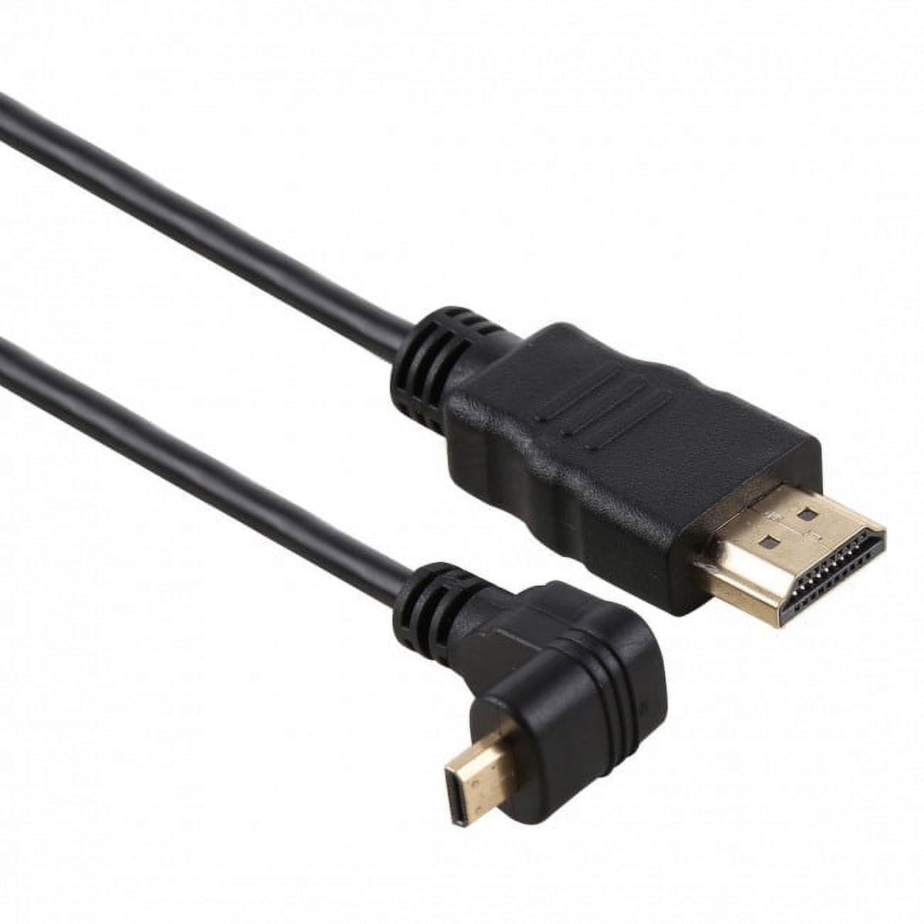 FVH Up Angled 90 Degree Micro HDMI to HDMI Male HDTV Cable for Cell ...