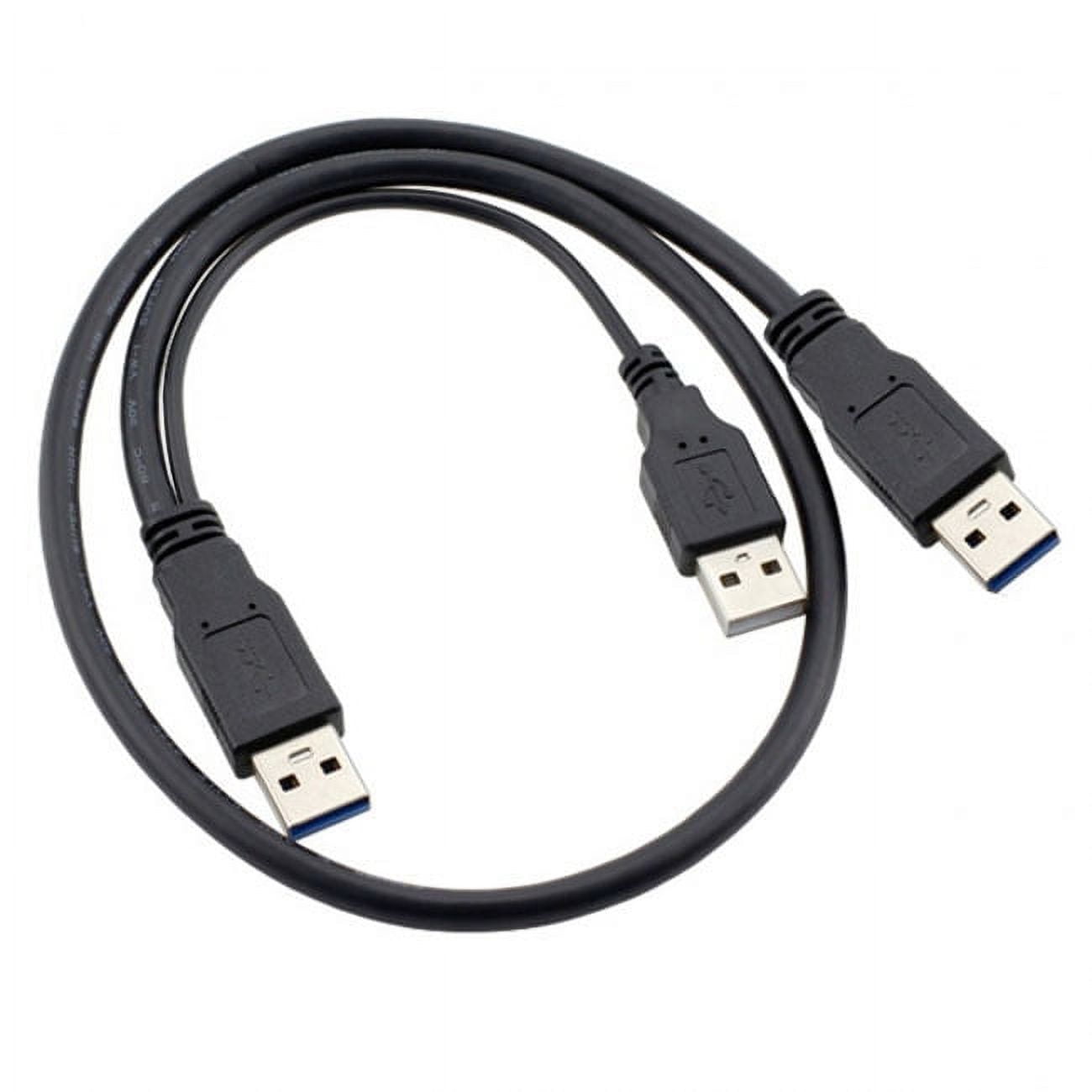 FVH super speed USB 3.0 power Y cable two A Male to USB Male for ...