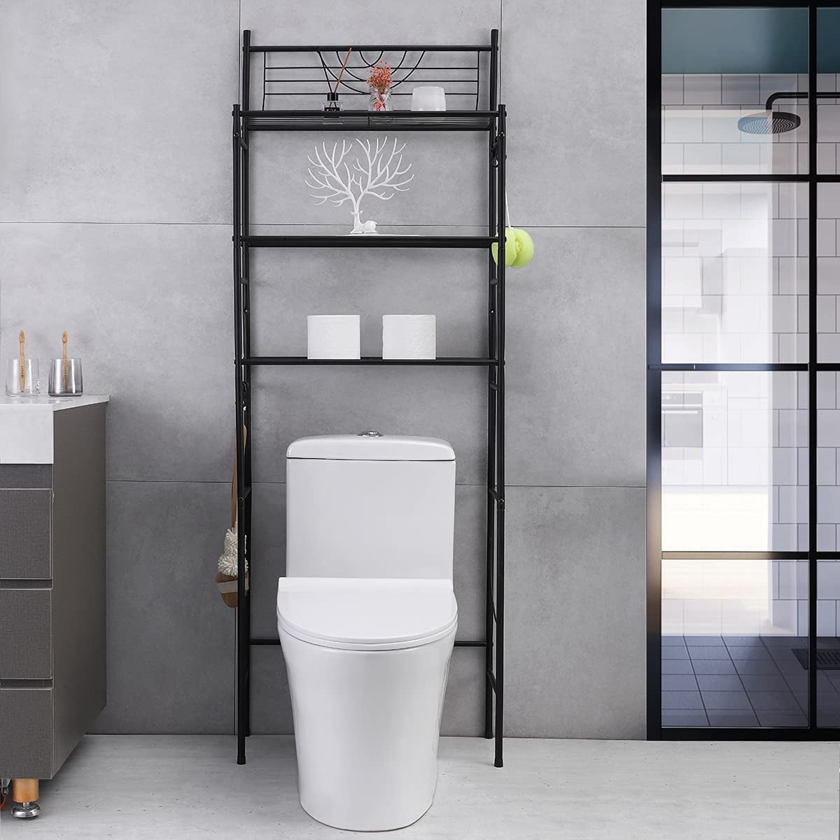 sasyxdc 3-Tier Bathroom Over The Toilet Storage Rack Free Standing ...