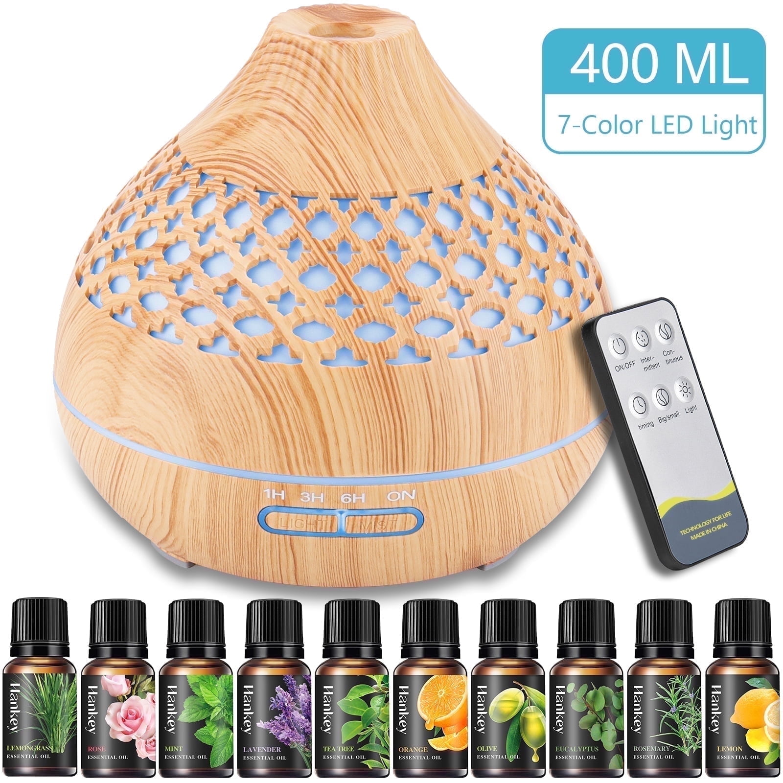 FVLOENG Essential Oils Aromatherapy Diffuser Mist Ultrasonic Vaporizer ...