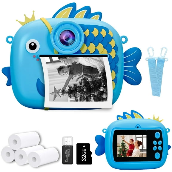 Print Camera for , Christmas Birthday Gifts Girls Boys 3-12, Digital ...