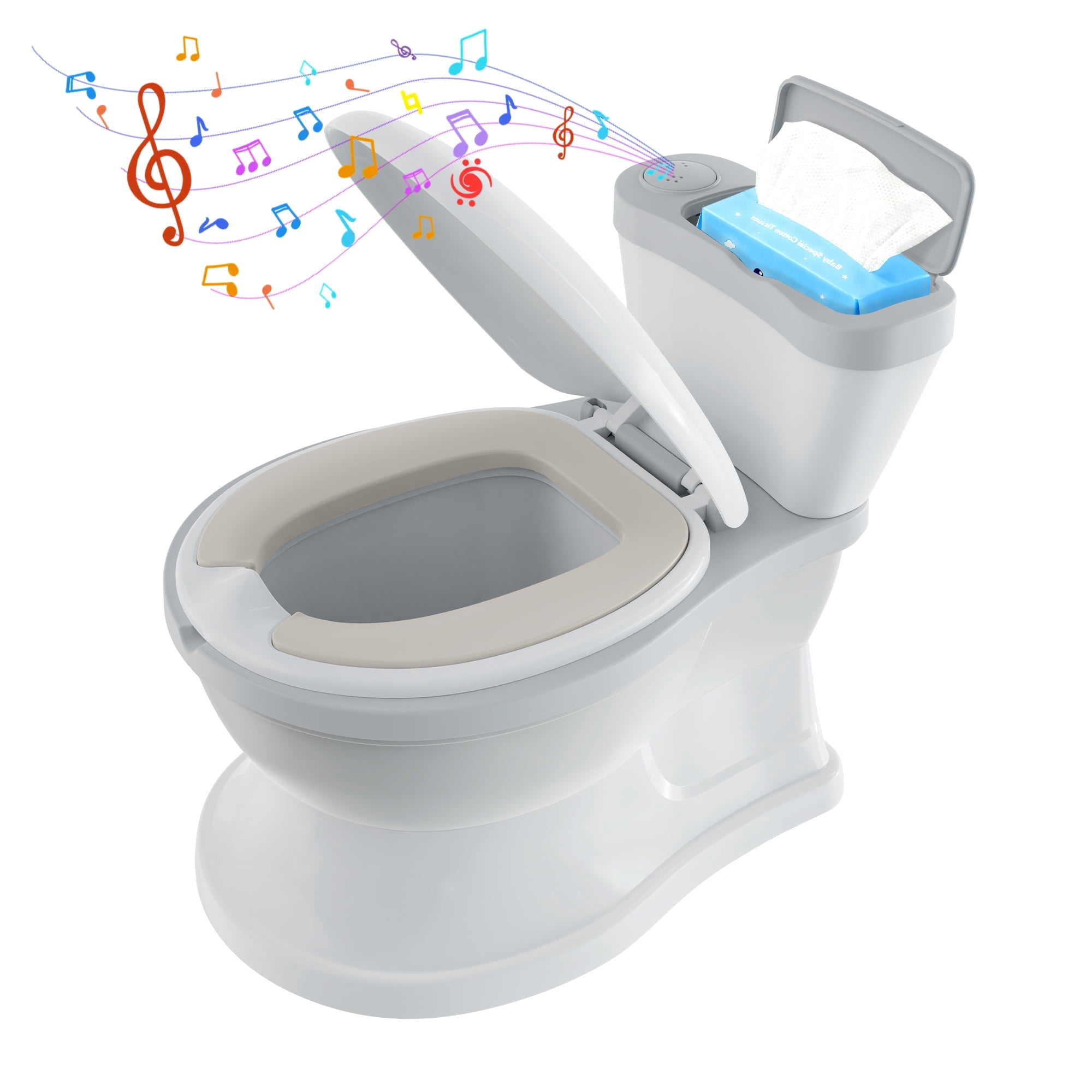 FVLOENG Toddler Potty Training Seat Toilet Flushing and Cheering Sound ...