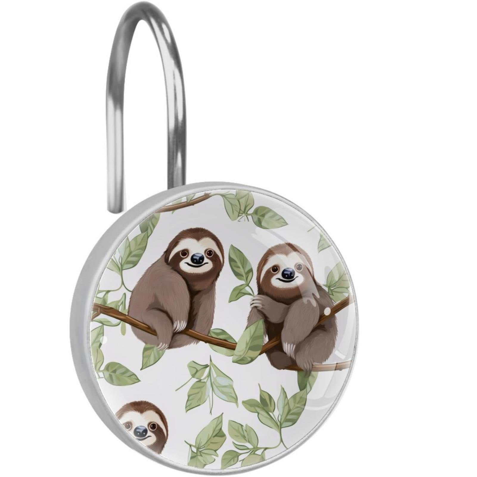 FVQL 12PCS Metal Shower Curtain Hooks for Bathroom Decorative Shower ...