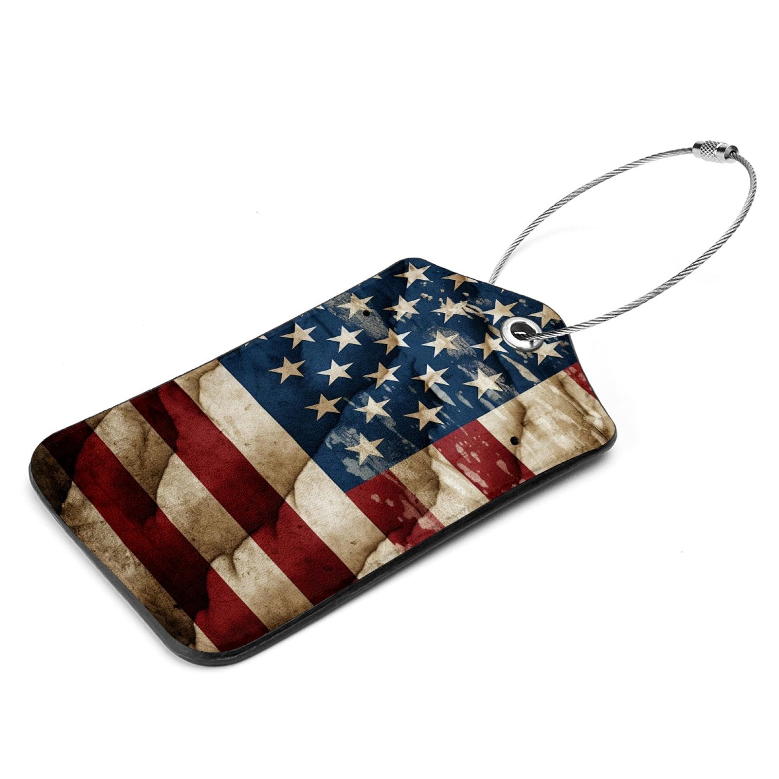 FVQL Amercian Flag Luggage Name Tags for Suitcases Cruise Ships,2 Pack ...