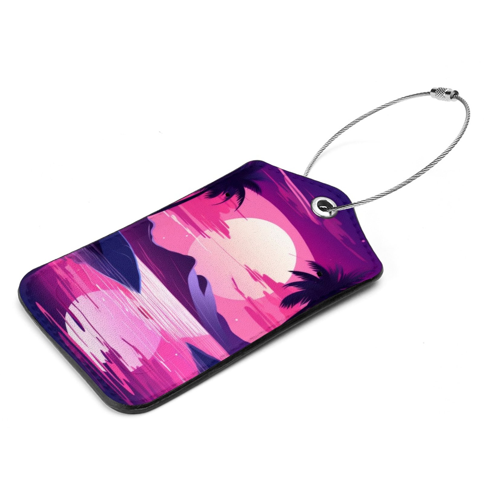 FVQL Beach Coconut Tree Sunset Luggage Name Tags for Suitcases Cruise ...