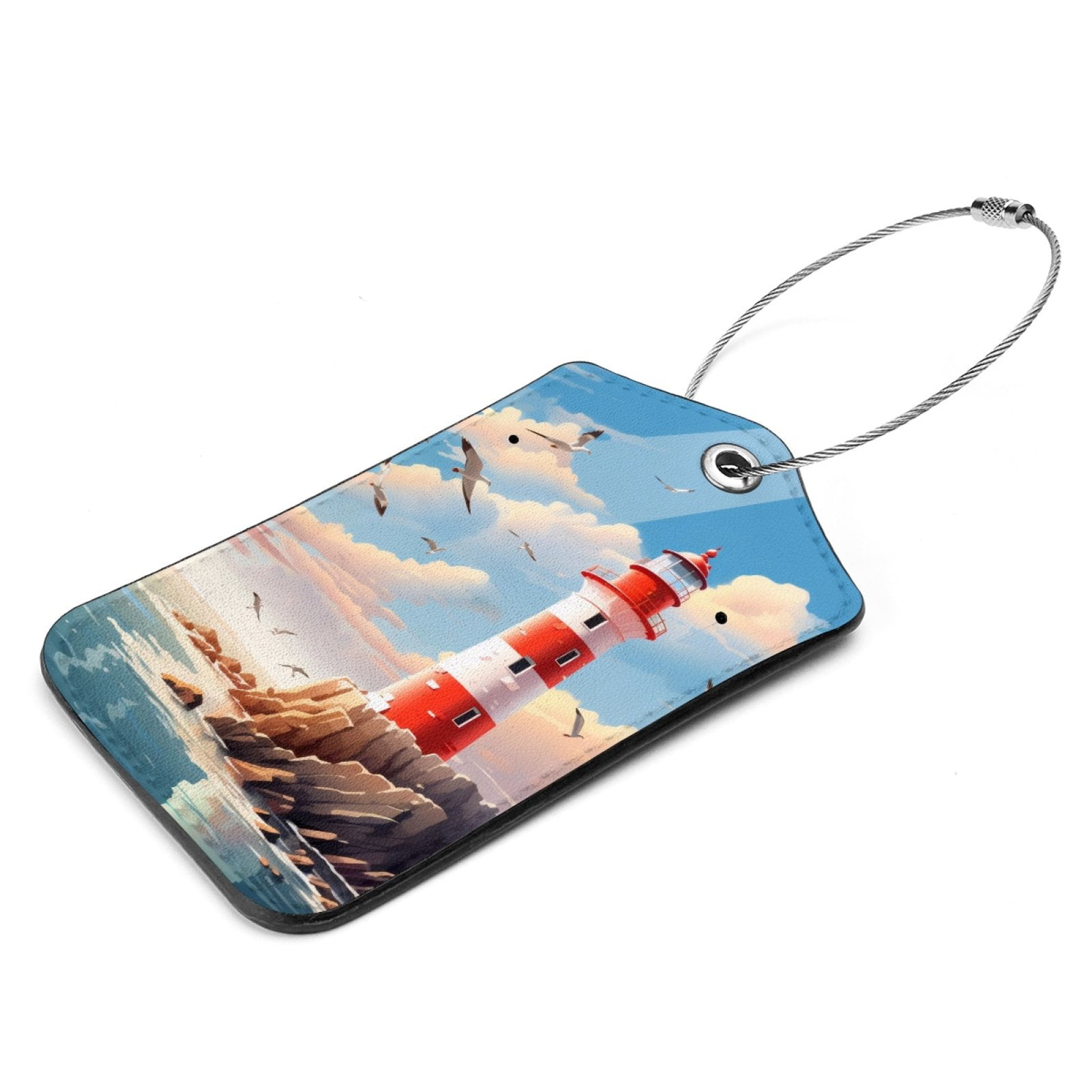 FVQL Beach Lighthouse Bird Luggage Name Tags for Suitcases Cruise Ships ...