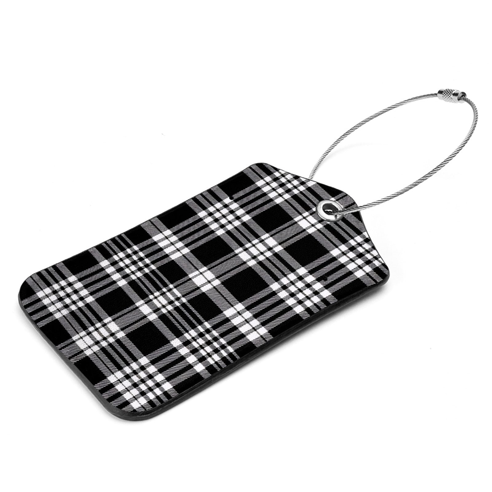 FVQL Black White Plaid Luggage Name Tags for Suitcases Cruise Ships,2 ...