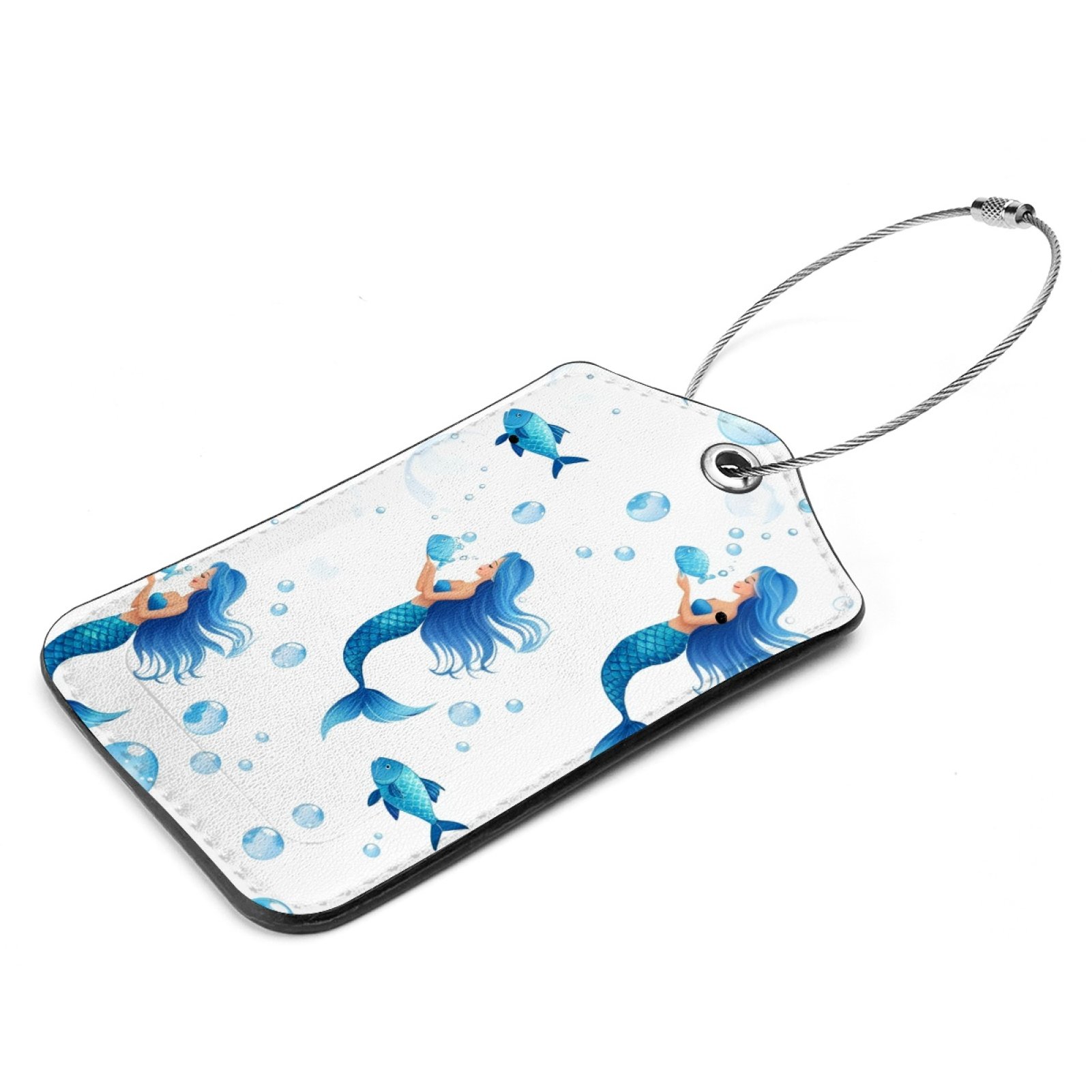 FVQL Blue Mermaids Luggage Name Tags for Suitcases Cruise Ships,2 Pack ...