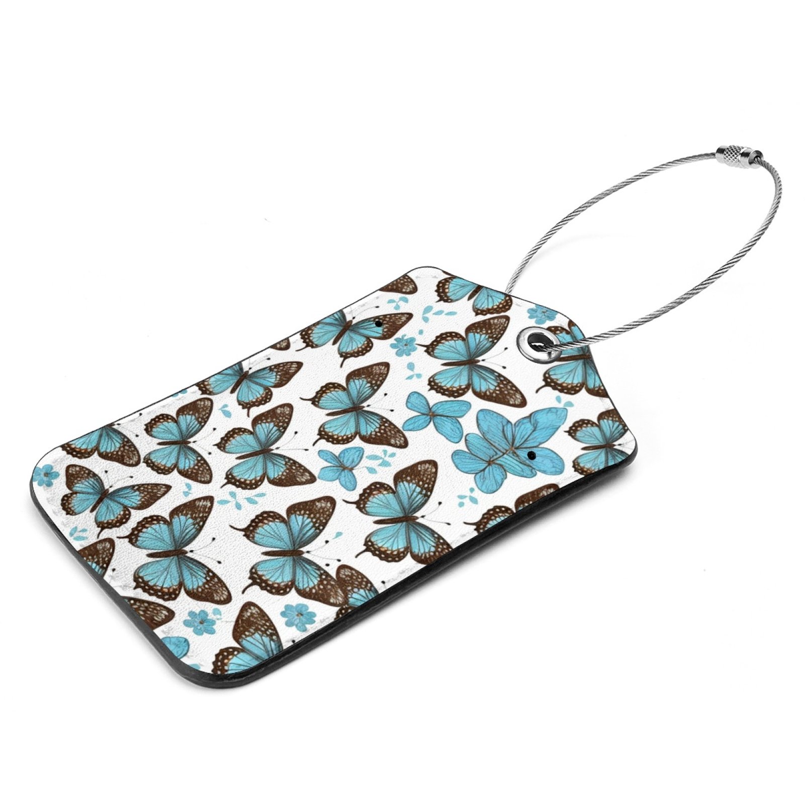FVQL Butterfly Blue Luggage Name Tags for Suitcases Cruise Ships,2 Pack ...