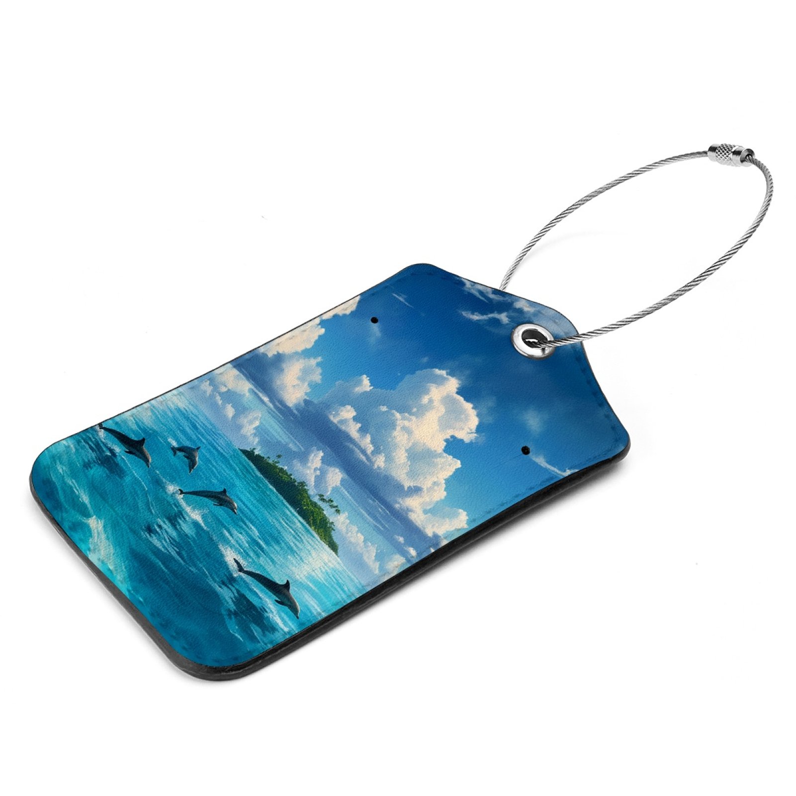 FVQL Dolphin Ocean Luggage Name Tags for Suitcases Cruise Ships,2 Pack ...